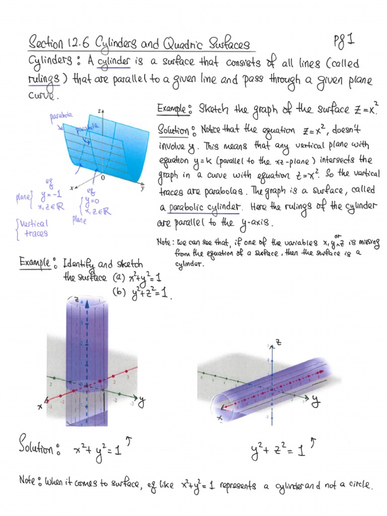 06-Section 12.6 Quadratic Surfaces University of Chickago | PDF