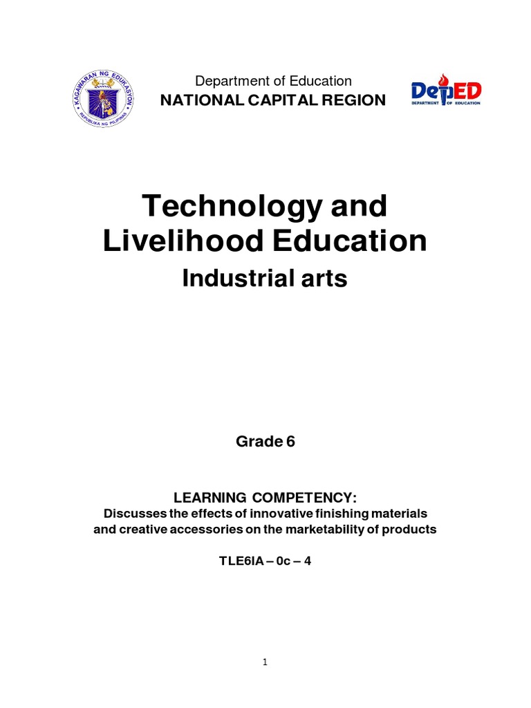 Tle Ia Grade6 Quarter3 Slem Week3 8pages Ito-Yun | PDF | Wood | Woodworking