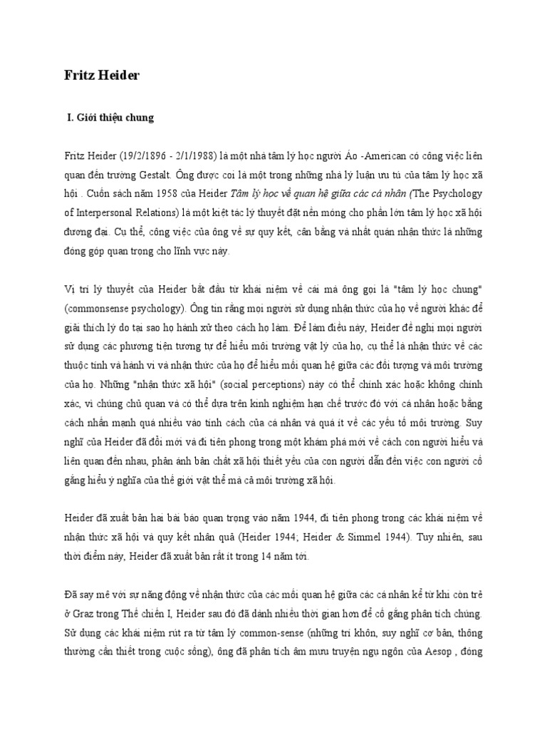 Fritz Heider | PDF