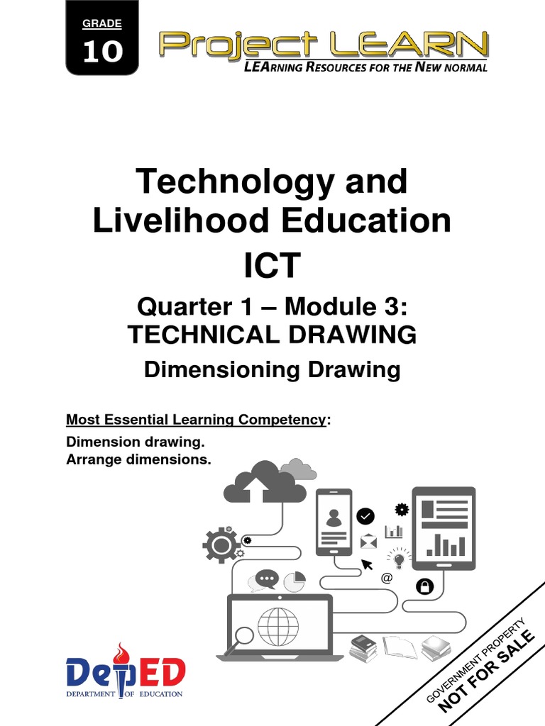 TLE-ICT (TechDraft) G10 Q1 W3-4-5 MODULE3 23pages | PDF | Angle | Drawing