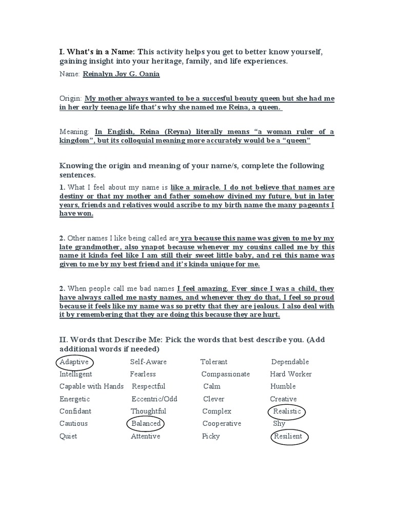 What's in A Name | PDF