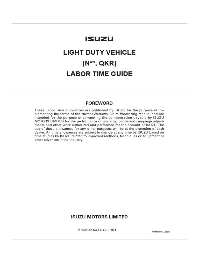 Labour Time Guide Serie N 21-01-2019 | PDF | Trunk (Car) | Door