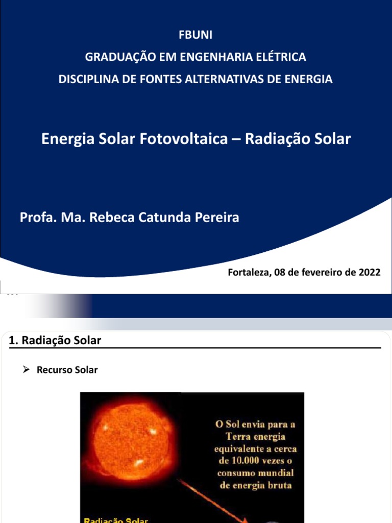 Radiação Solar: Tipos, Medição e Importância | PDF | Energia solar | Terra