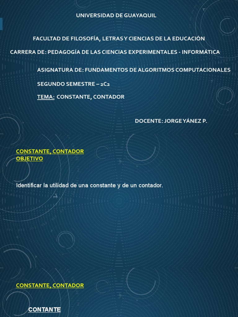 Constante, Contador | PDF | Matemáticas Aplicadas | Informática