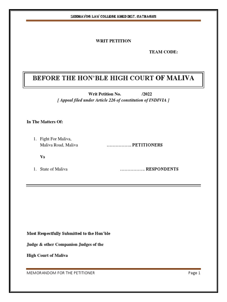Petitioner | Download Free PDF | Writ | Appeal