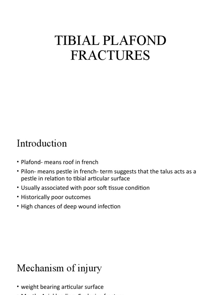 Tibial Plafond Fractures | PDF | Surgical Specialties | Causes Of Death