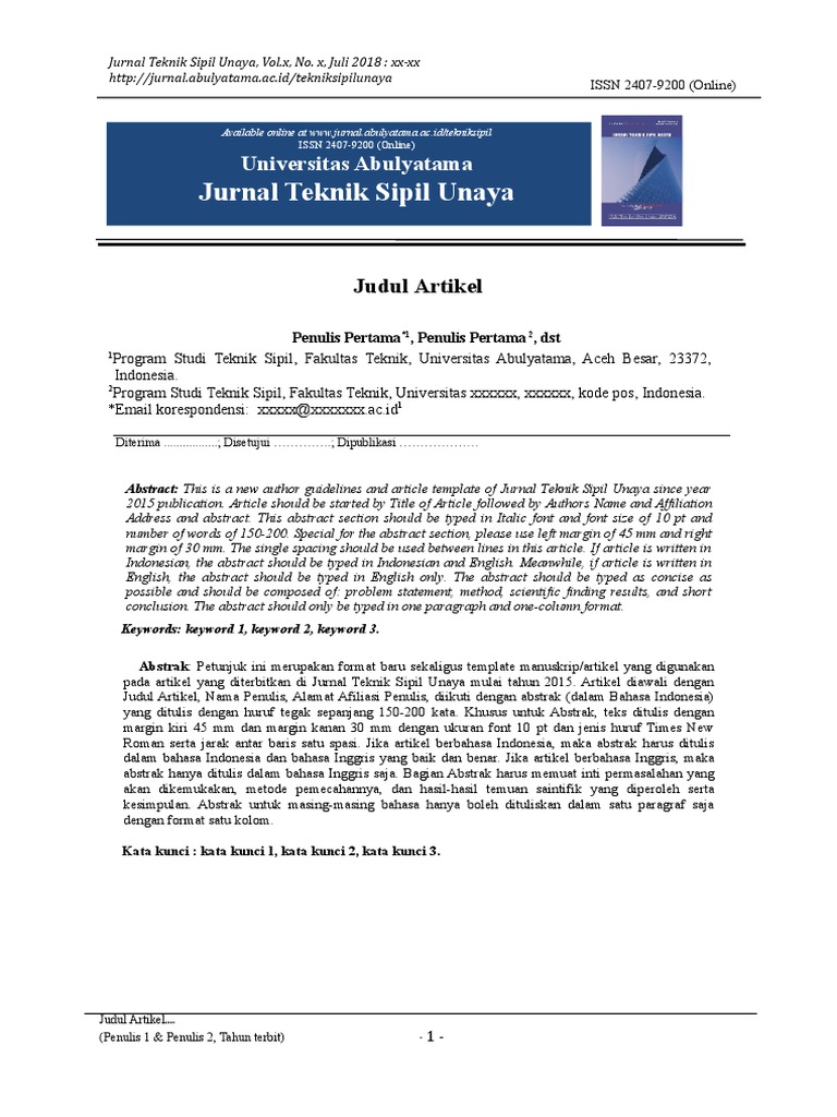 Contoh Jurnal Teknik Sipil | PDF