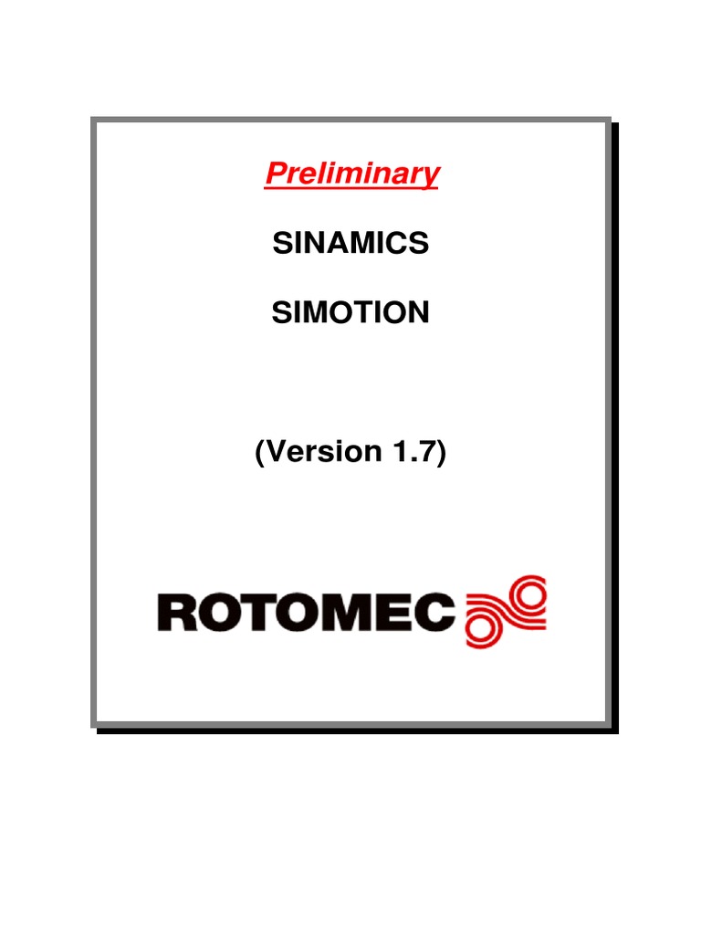 Preliminary Man Sinamics-Simotion v1 7 Eng | PDF | Direct Current | Electric Motor
