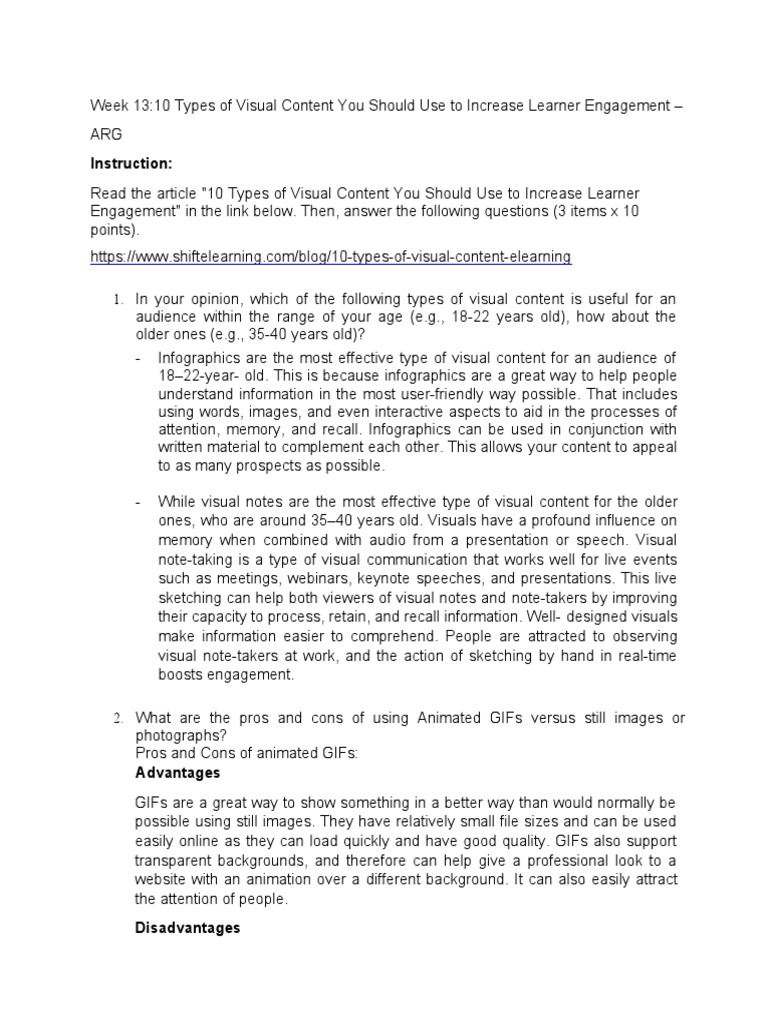 Week 13 - 10 Types of Visual Content You Should Use To Increase Learner ...