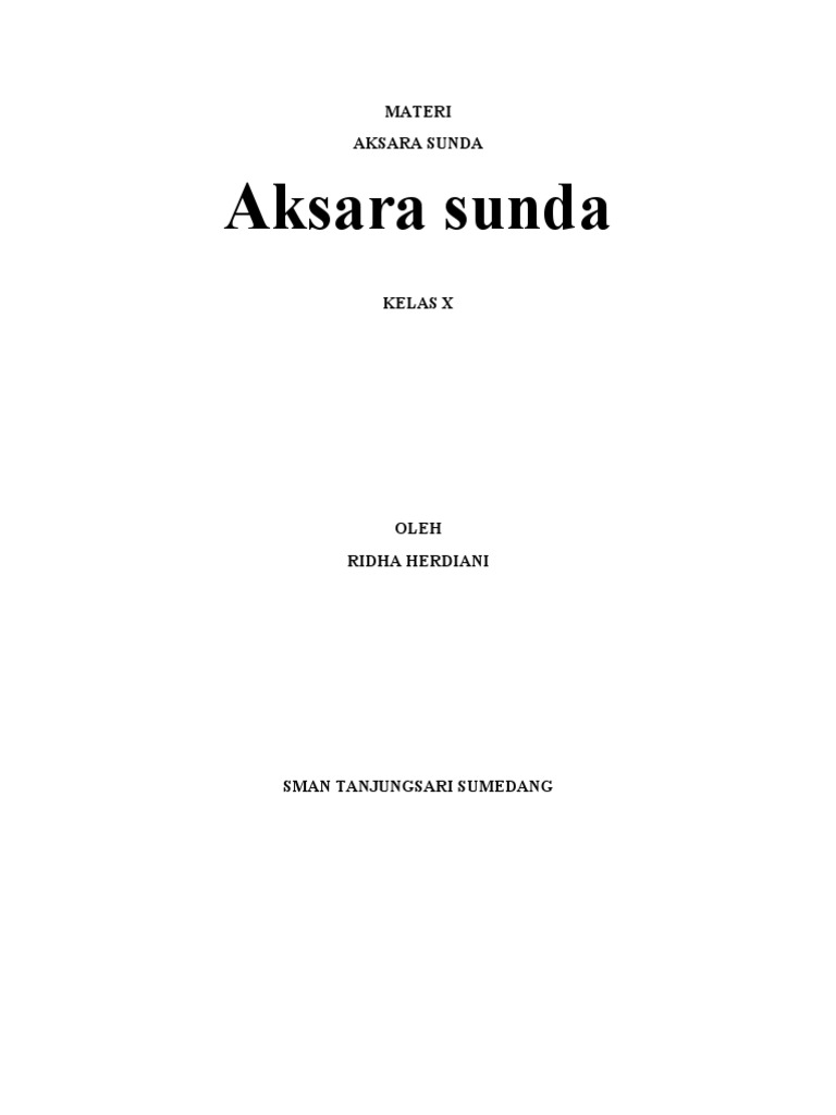 Rarangkén Aksara Sunda Kelas 10 | PDF | Seni & Disiplin Bahasa
