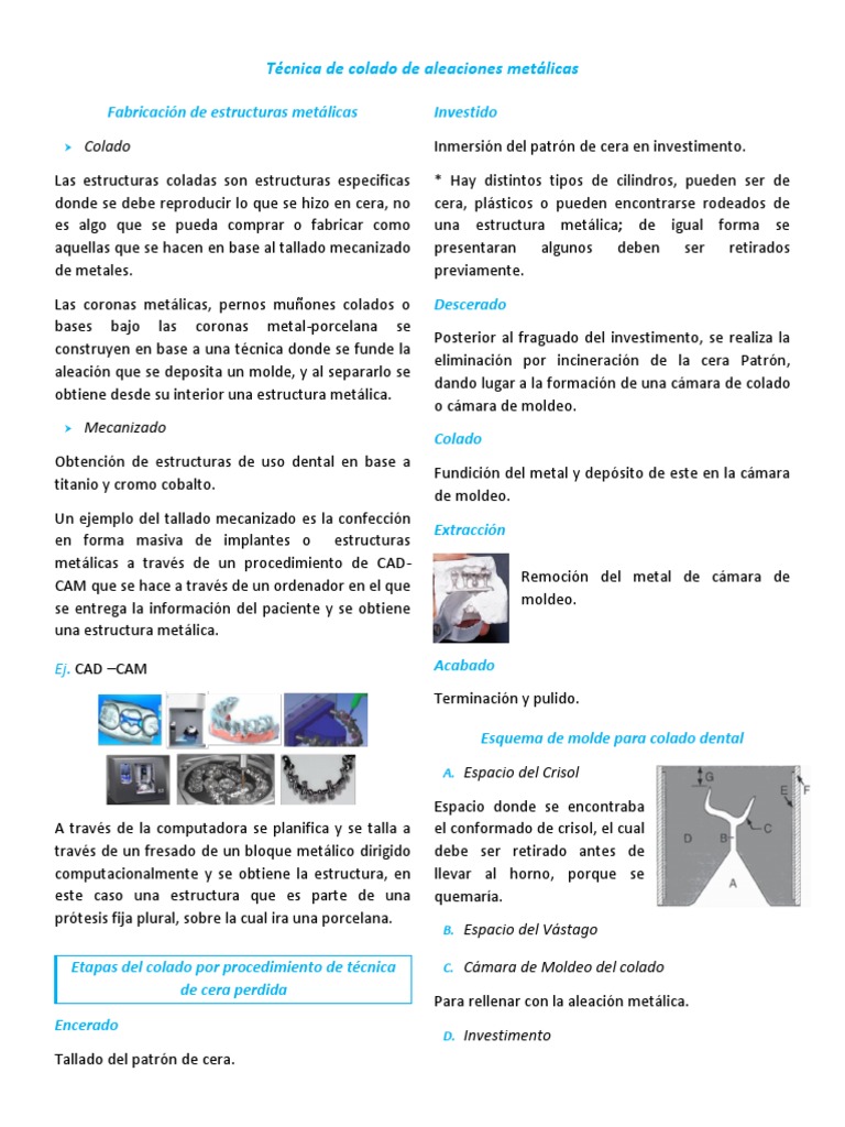 Técnicas de Colado de Aleaciones Metálicas | PDF | Rieles | Aleación