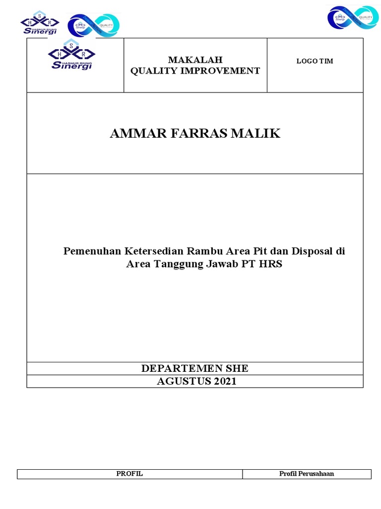 Risalah QCC SHE Hasnur Riung Sinergi | PDF