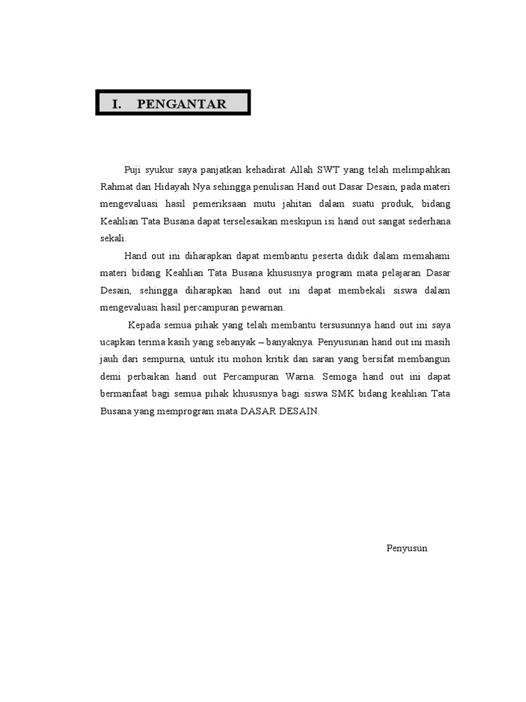 Handout Pewarnaan | PDF | Kajian Bahasa Asing | Griya & Taman