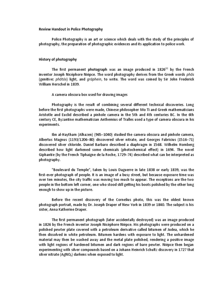 The Development of Photography: Tracing the Early History and ...