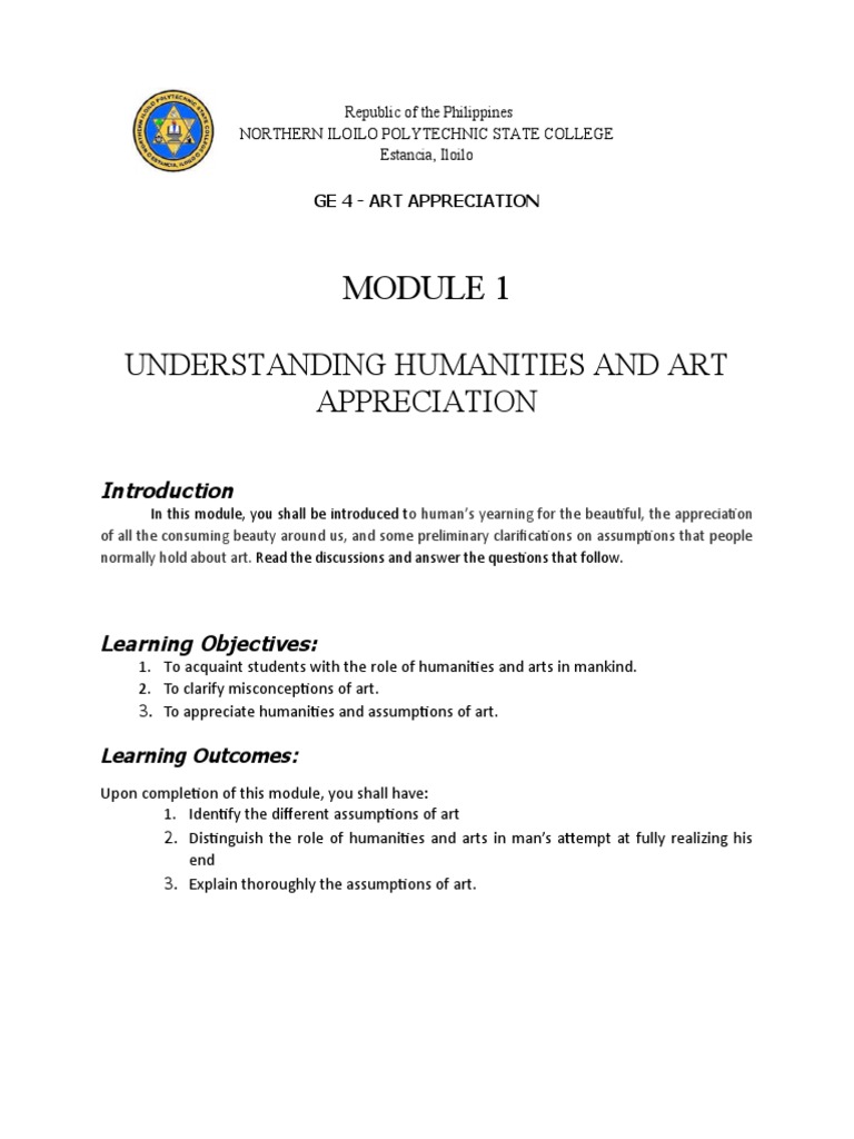 Ge 6 Art Appreciationmodule 1 | PDF | Art History | Humanities