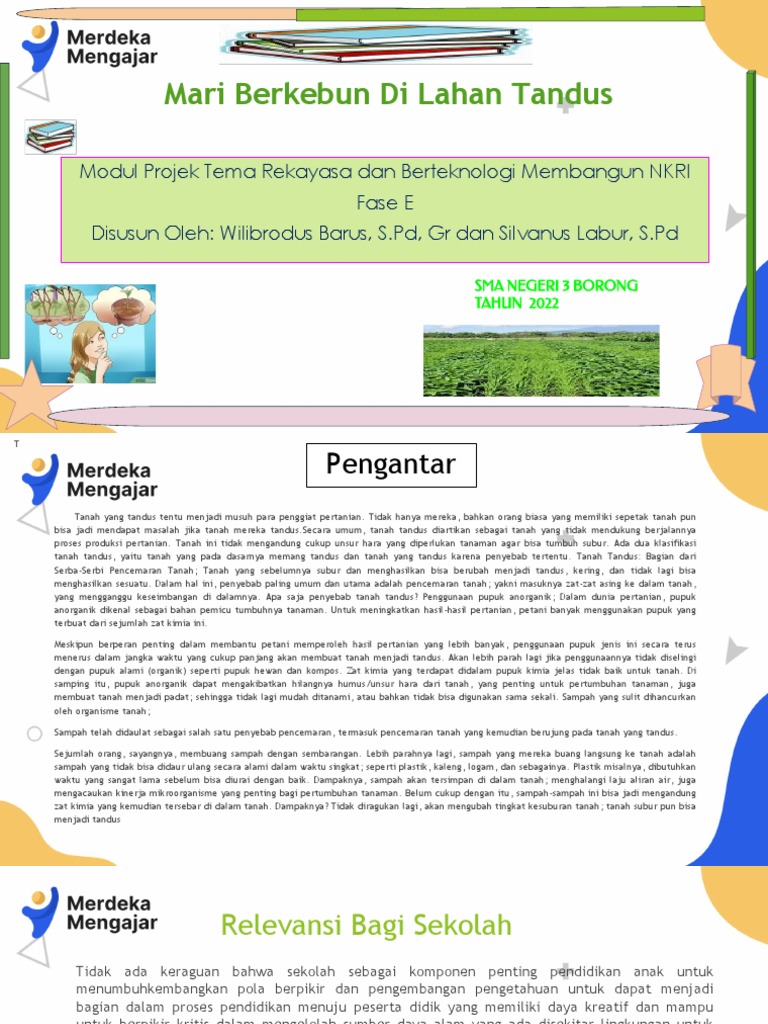 Modul Projek Berekayasa Dan Berteknologi Untuk Membanguan NKRI - Mari Berkebun Di Lahan Tandus ...