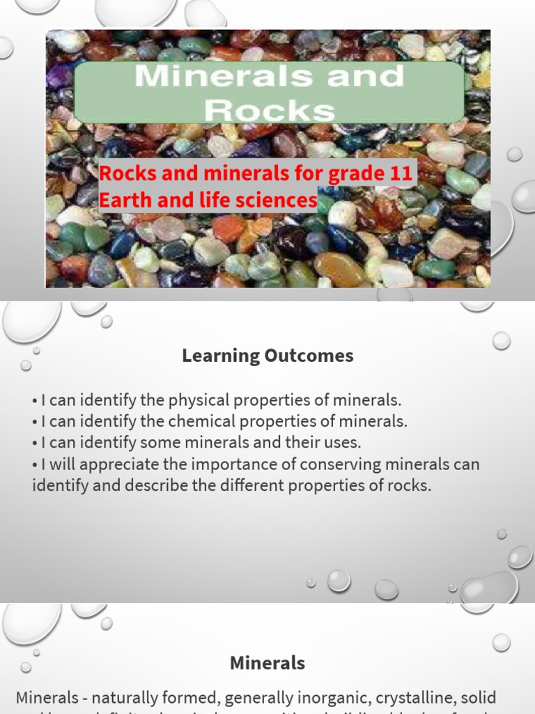 Rocks and Minerals For Grade 11 Earth and Life Sciences | PDF ...