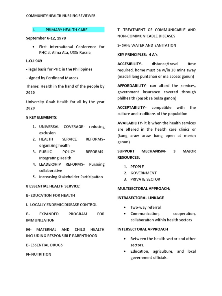 Chn Reviewer Pdf Nursing Risk