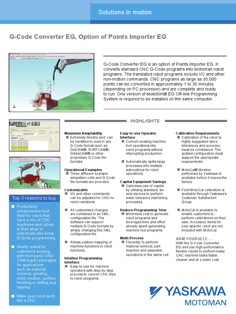 G-Code Converter EG, Option of Points Importer EG: Solutions in Motion ...