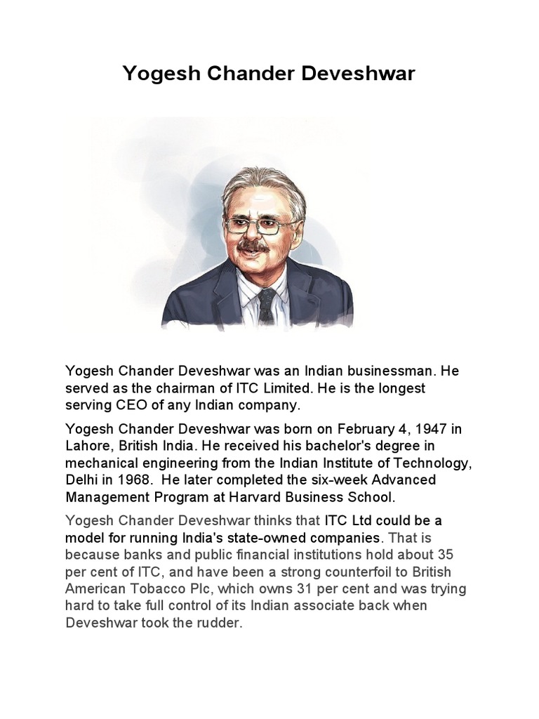 Yogesh Chander Deveshwar | PDF | Companies | Business