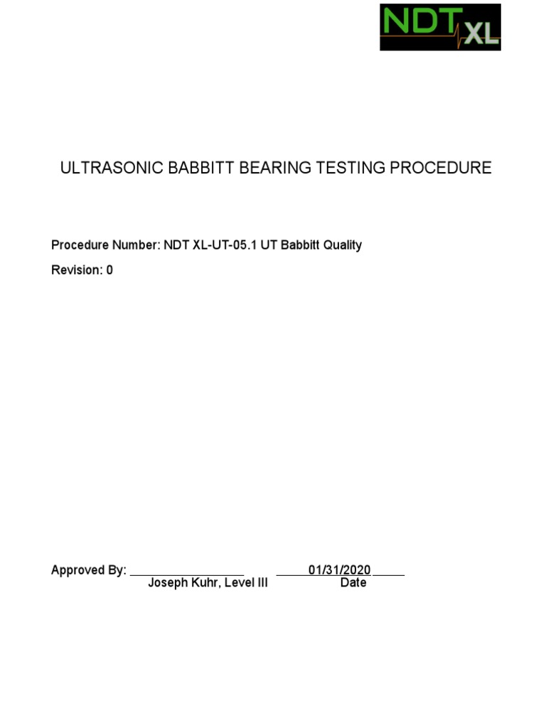 NDT Xl-Ut-05.1 Babbit Quality | PDF | Nondestructive Testing | Area
