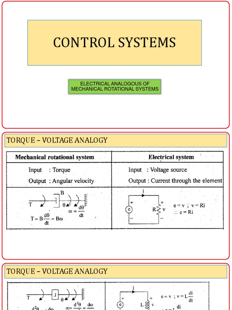 Torque Voltage Current Analogy | PDF | Teaching Methods & Materials