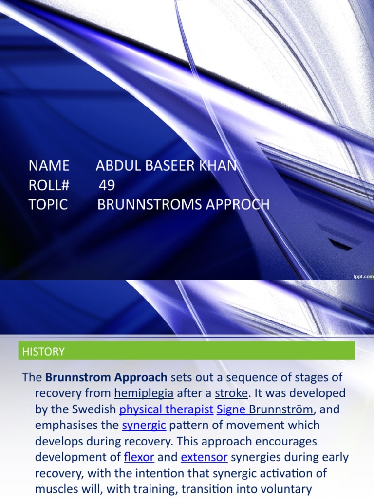 Abdul Baseer (Brunnstrom Approach) | PDF | Stroke | Causes Of Death