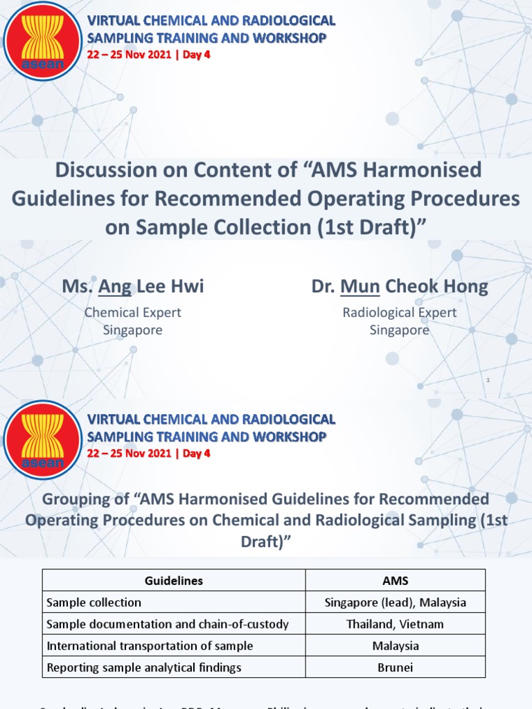 Day 4 - Discussion On Content of AMS Harmonised Guidelines (1st Draft ...