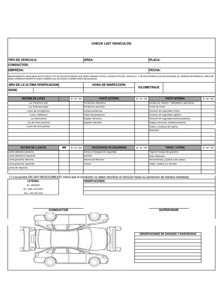 Hoja de Verificación Vehicular | PDF | Industria automotriz | Transporte