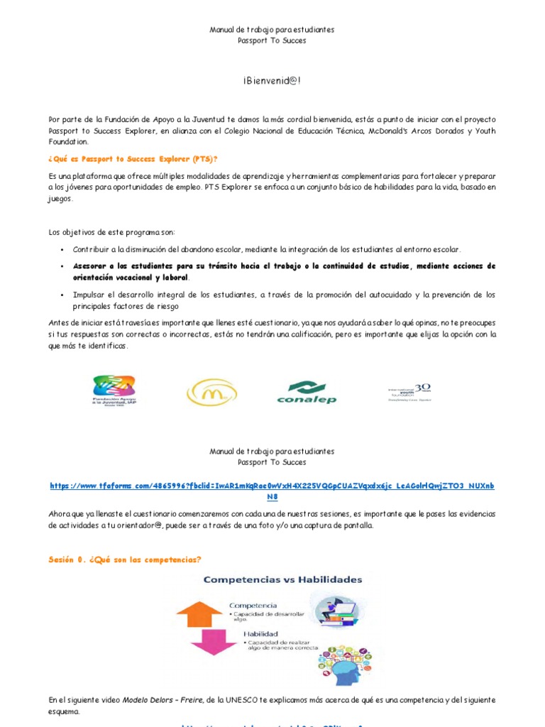 Manual PTS Explorer para Estudiantes | PDF | Las emociones | Toma de ...