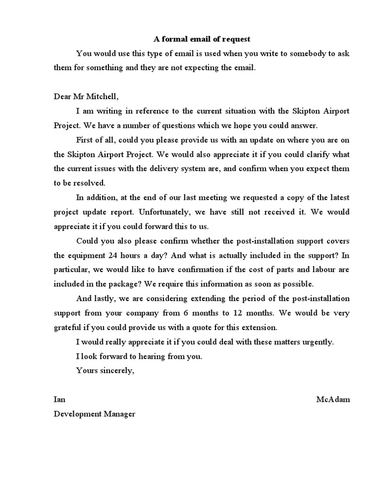 Formal Letters Examples | PDF