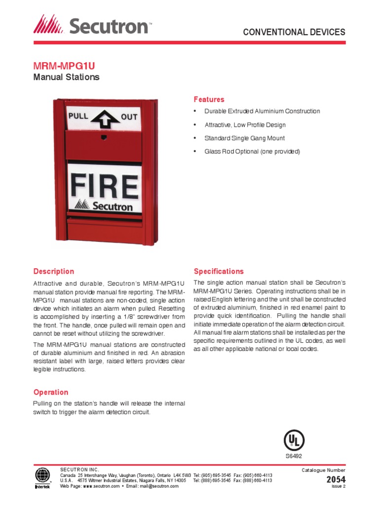CAT-2054 MRM-MPG1U Manual Station | PDF | Trigger (Firearms) | Electrical Engineering