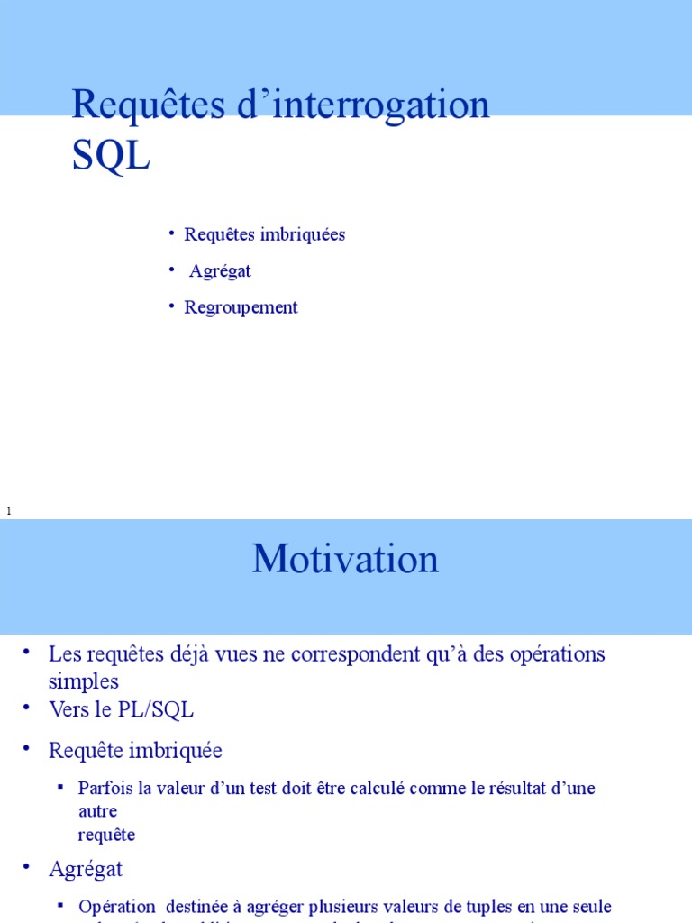 BD Avance Chap3 | PDF | SQL | Recherche d'information
