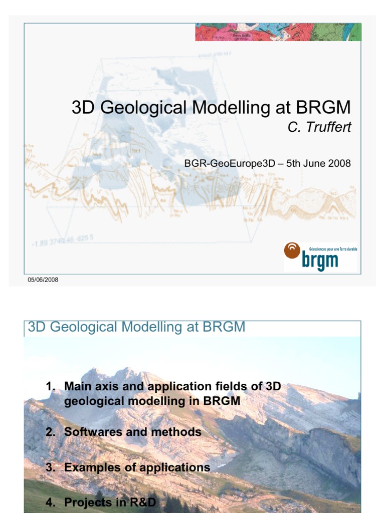 3D Geological Modelling at BRGM | PDF | Geology | 3 D Computer Graphics