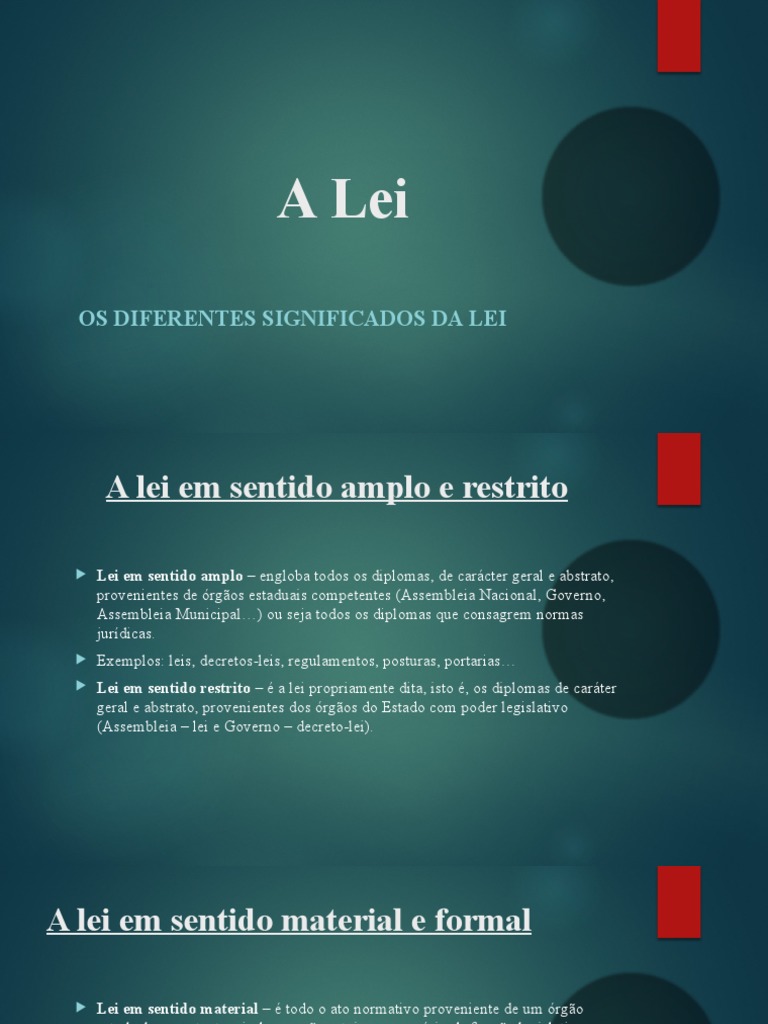 Os diferentes significados e conceitos jurídicos da lei | PDF ...