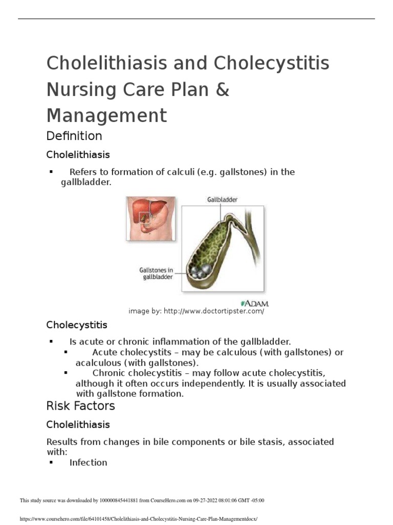 Cholelithiasis and Cholecystitis Nursing Care Plan Management | PDF ...