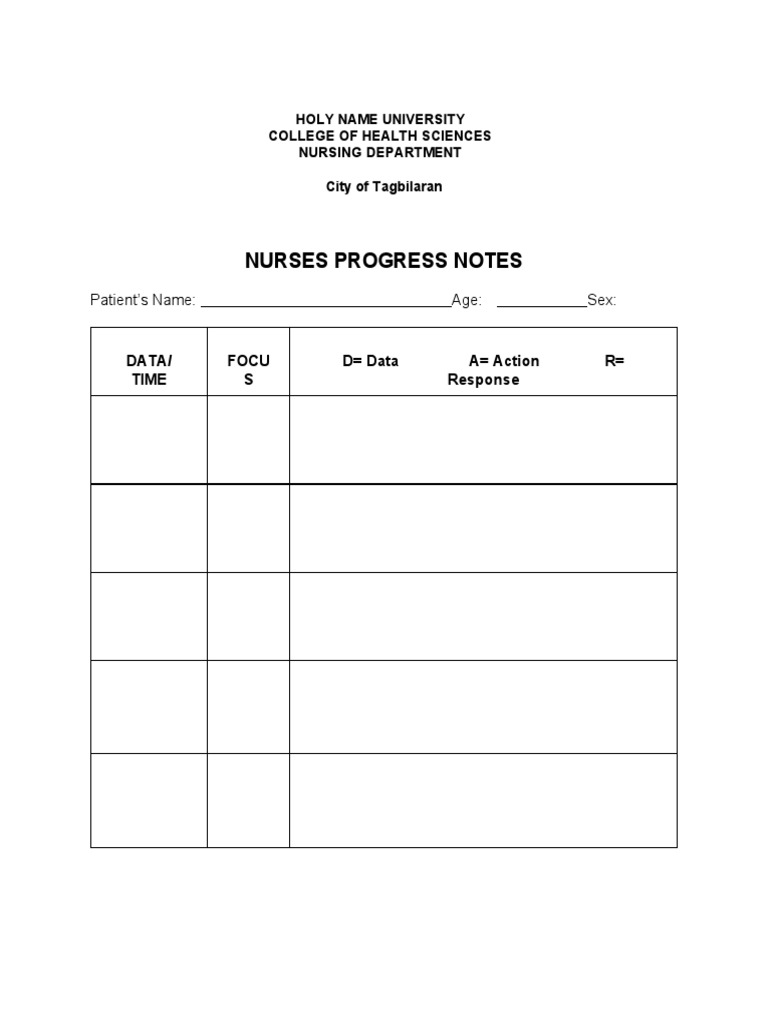 Nurses Progress Notes | PDF