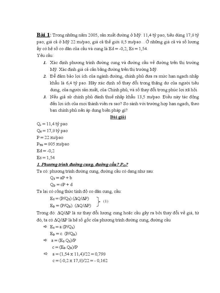 (123doc) Bai Tap Kinh Te Vi Mo Co Loi Giai | PDF
