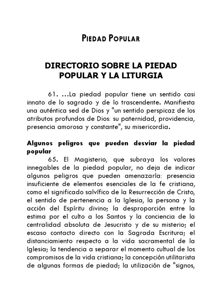 Piedad Popular | PDF | Iglesia Católica | Fe