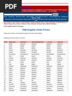 1000 English Verbs Forms | PDF | Verb