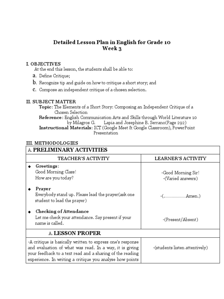 Weekly 2 DLP | PDF | Intention | Lesson Plan