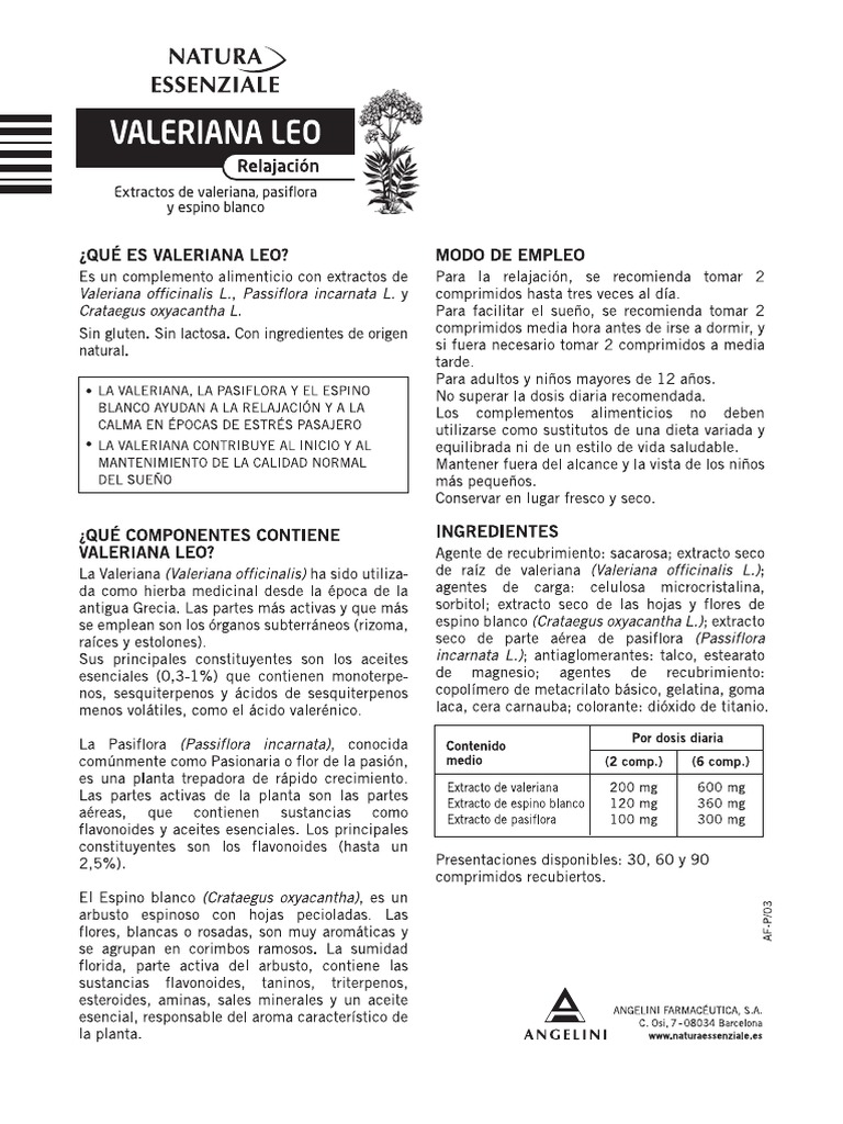 VALERIANA LEO Prospecto | PDF
