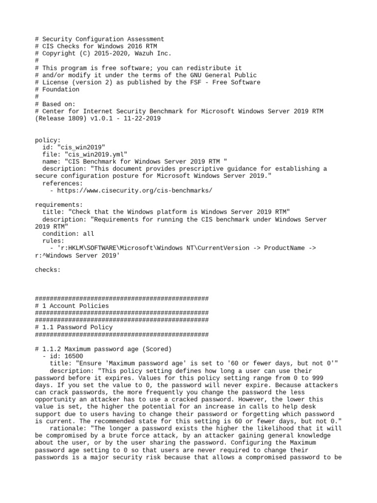 Cis Win2019.yml | PDF | Windows Registry | Security
