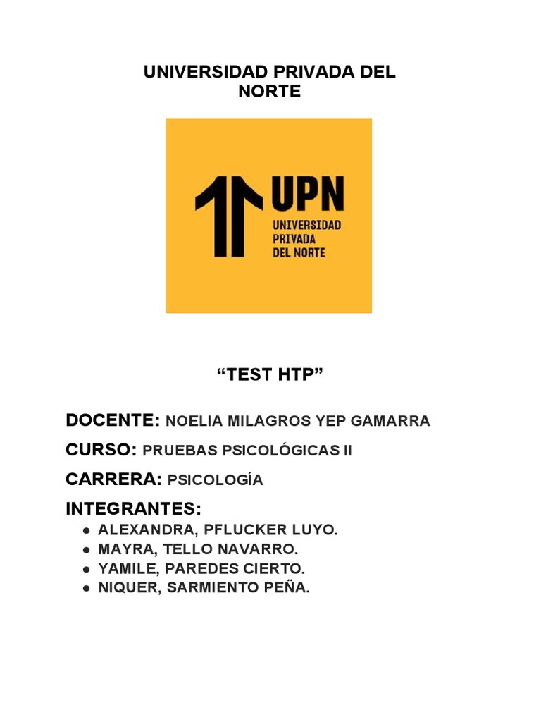 Test HTP | PDF | Ansiedad | Las emociones
