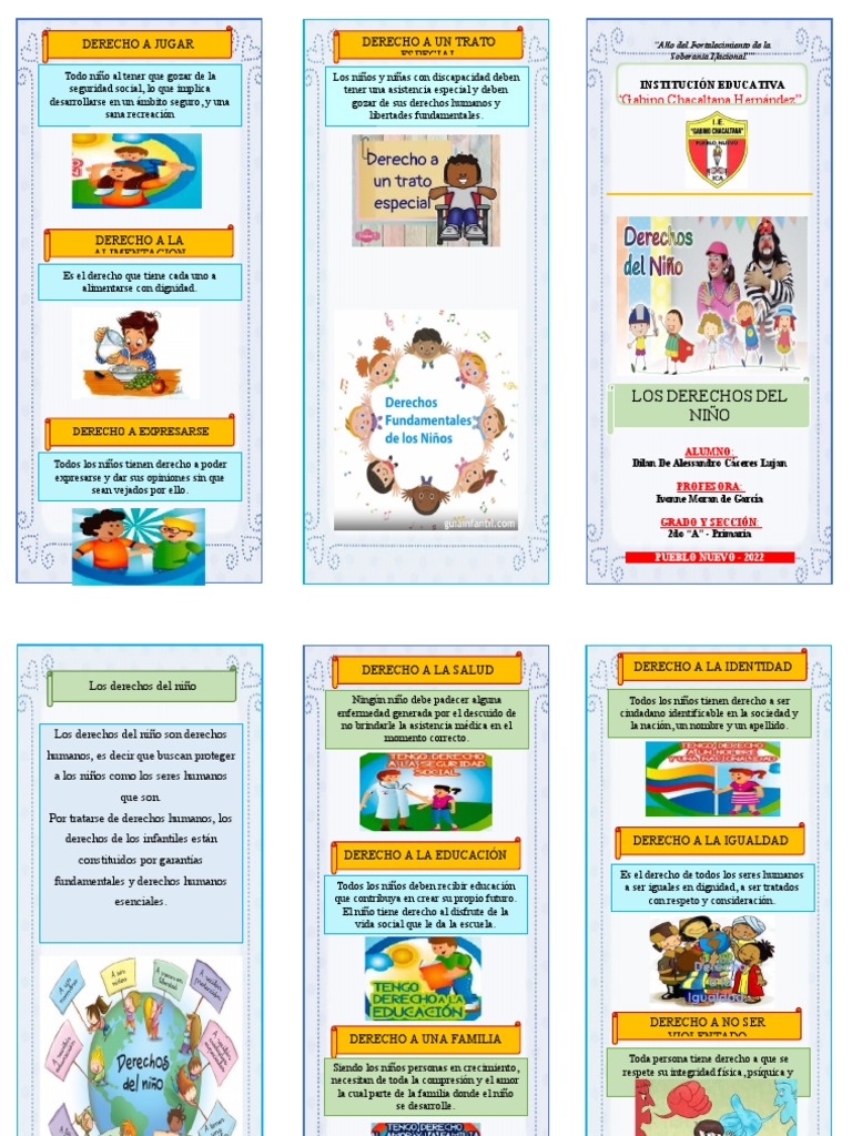 Triptico Derechos Del Nino | PDF | Derechos de los niños | Derechos