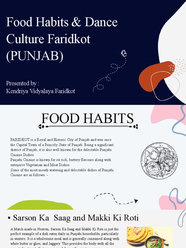 Food Habits & Dance Culture Faridkot (Punjab) : Presented By: Kendriya ...