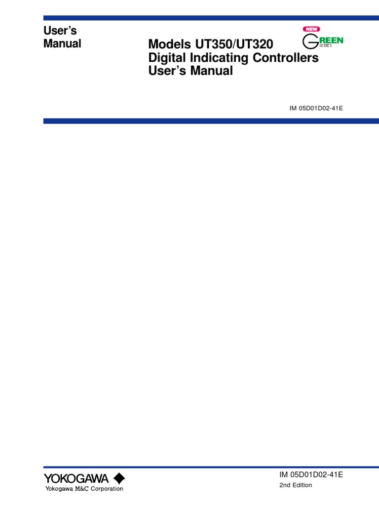 Models UT350/UT320 Digital Indicating Controllers User's Manual | PDF ...