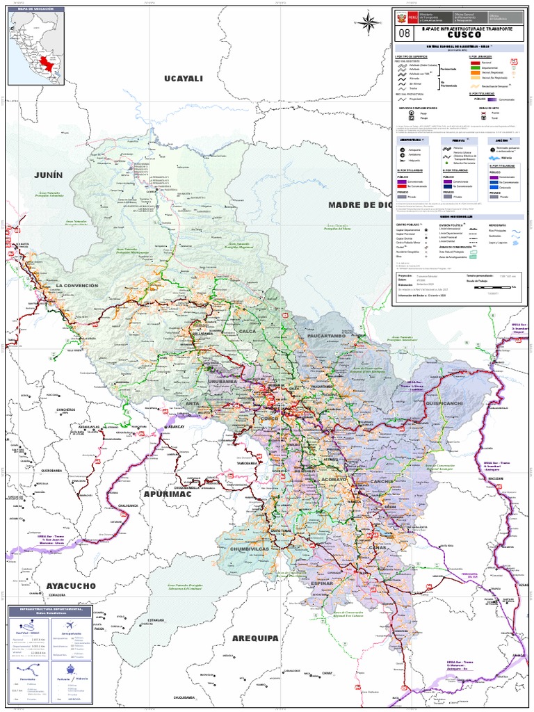 Mapa de Infraestructura de Transporte de Cusco | PDF | Transporte | Perú