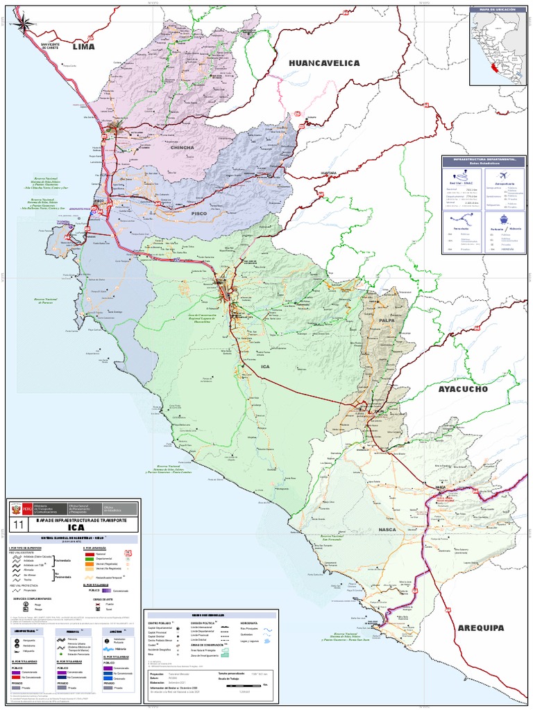 Mapa de Infraestructura de Transporte de Ica | PDF | Perú