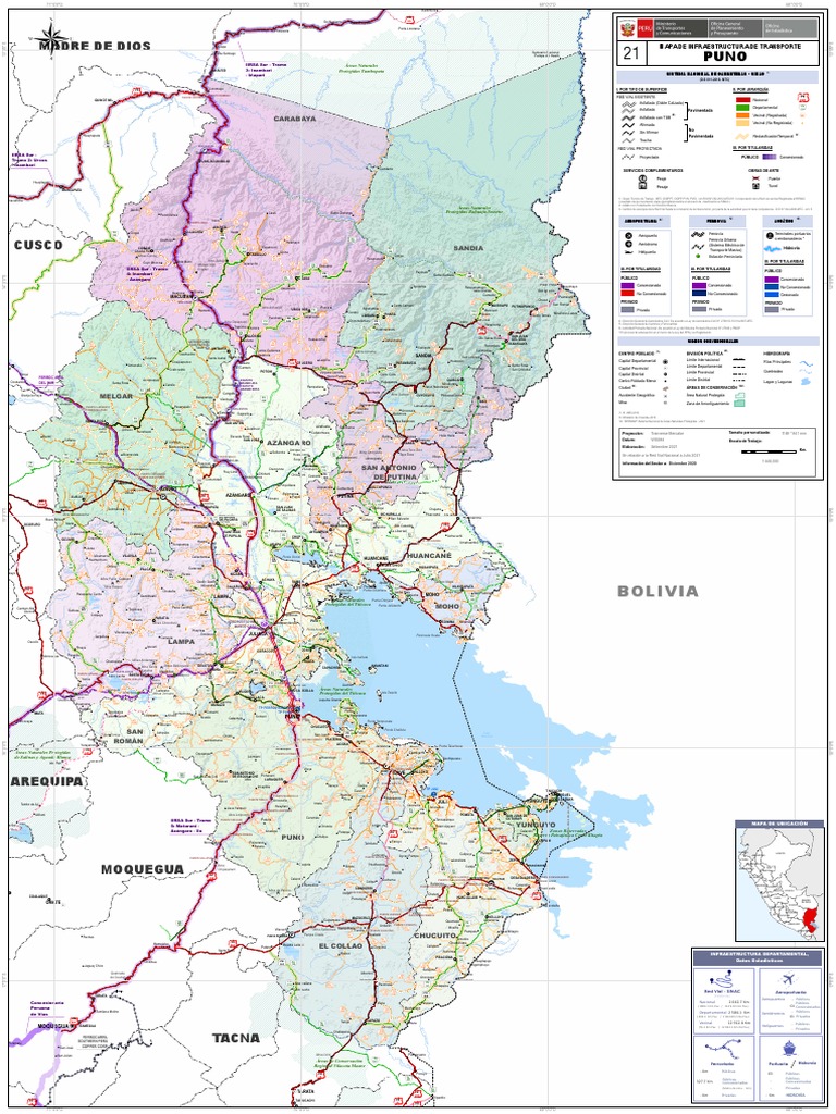 Mapa de Infraestructura de Transporte de Puno | PDF